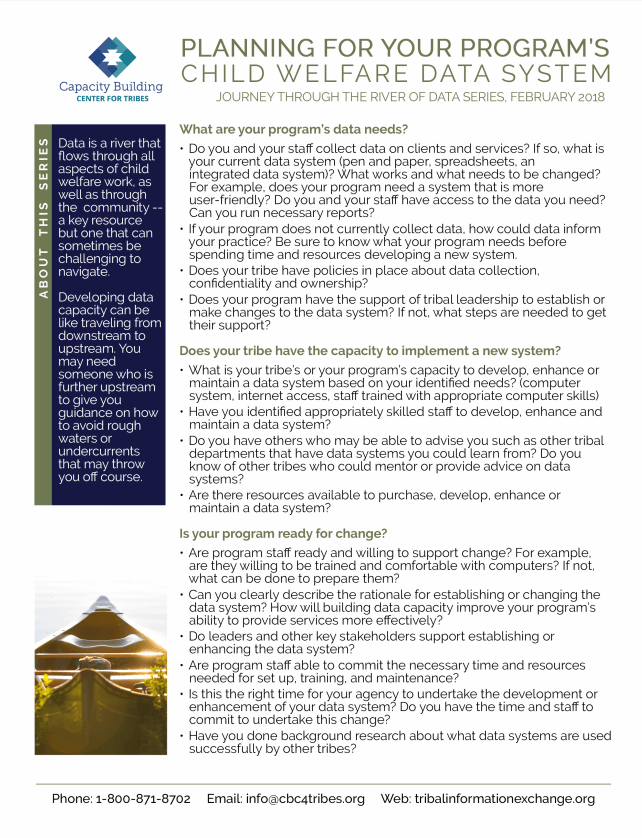 Journey Through the River of Data - Tribal Child Welfare Information ...