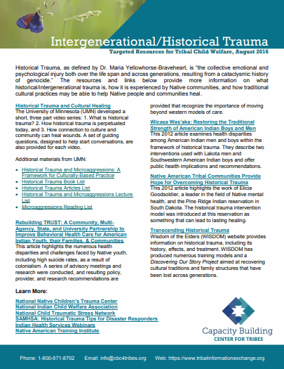Healing & Wellness | Tribal Child Welfare Information Exchange